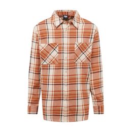 Urban Classics Button Up Shirt male size XL Cream / Orange red / Black