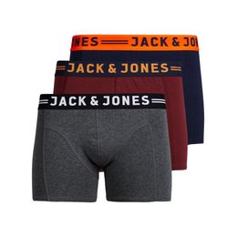 Jack & Jones Jack & Jones Boxershorts 'Lichfield' Herren Gr&ouml;&szlig;e XL navy / orange / weinrot