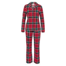 Lascana Pyjama Damen Gr&ouml;&szlig;e XS/S dunkelgr&uuml;n / rot Winterkleid