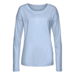 VIVANCE by LASCANA Pajama Shirt female size XS/S Light blue / White