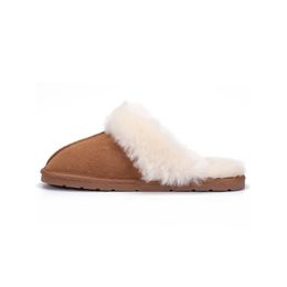 Gooce Slippers 'Emeline' female size 39 Chestnut brown / Wool white