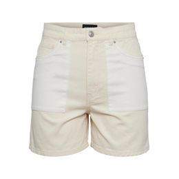 Pieces Shorts 'KAJA' Damen Gr&ouml;&szlig;e 30/31 beige / wei&szlig;