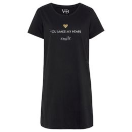 Vivance Nachthemd 'Dreams' Damen Gr&ouml;&szlig;e XS/S gold / schwarz / wei&szlig;