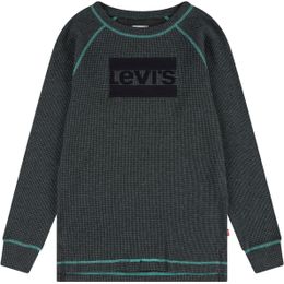 Sweatshirt LEVI'S KIDS "LVB BI-COLOR THERMAL SHIRT" Gr. 12 (152), blau (unexplored) Baby Sweatshirts for BOYS