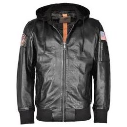 Lederjacke Top Gun "20201007" Gr. 50 (M), schwarz Herren Jacken