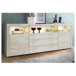 borchardt Möbel Sideboard BORCHARDT MÖBEL "Santa Fe" Sideboards Gr. B/H/T: 166 cm x 72 cm x 35 cm, 3 St., grau (beton, optik) Breite 166 cm