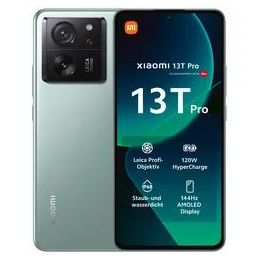 Xiaomi Smartphone "13T Pro mit 12GB RAM + 512GB internem Speicher" Mobiltelefone 16,94 cm (6,67 Zoll) 144 Hz CrystalRes AMOLED Display Gr. 512 GB, grün (hellgrün)