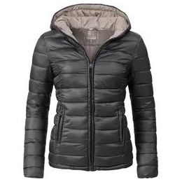 Mendler Steppjacke MARIKOO "Luci", Damen, Gr. XXXL (46), schwarz, Obermaterial: 100% Nylon, Futter: 100% Polyester, Wattierung: 100% Polyester, Ärmelfutter: 100% Polyester, klassisch, figurbetont hüftbedeckend, Jacken, modische Damen Übergangsjacke mit großer Kapuze