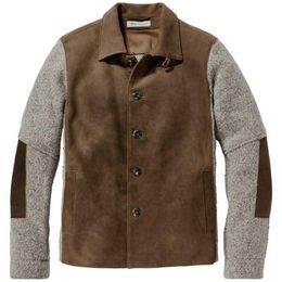 HACK Lederwaren Hack Lederware Herrenjacke Hirschleder und Wollwalk