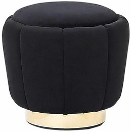 Beliani - Pouf Schwarz/Gold Samtstoff/Metall Wohnzimmer Retro Glamour