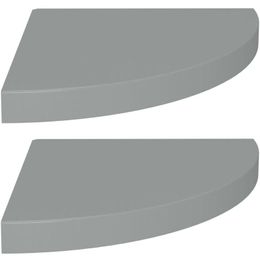 vidaXL - Eck-Schweberegale 2 Stk. Grau 35x35x3,8 cm mdf