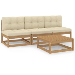 4-tlg. Garten-Lounge-Set mit Kissen Kiefer Massivholz vidaXL