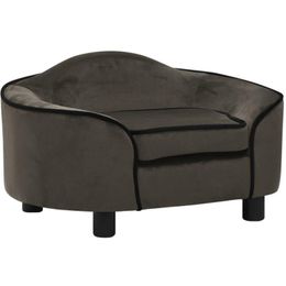 vidaXL - Hundesofa Dunkelgrau 67x47x36 cm Plüsch