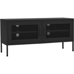 vidaXL - TV-Schrank Schwarz 105x35x50 cm Stahl