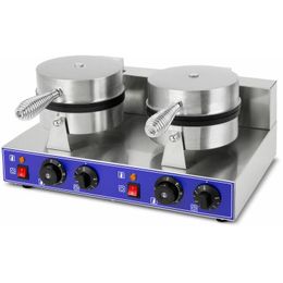 Vertes - Waffeleisen Belgische Waffel Maker Doppelt Elektrisch 2000W aus Edelstahl (2x Timer 5min, 2x Temperatur 50-300 °c Stufenlos Regulierbar, 4