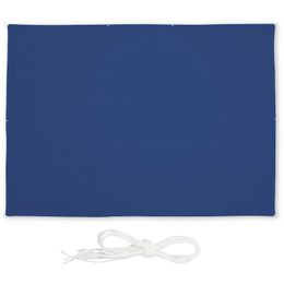 Sonnensegel rechteckig, 3,5 x 4,5 m, wasserabweisend, UV-Schutz, mit Spannseilen, Schattenspender, dunkelblau - Relaxdays