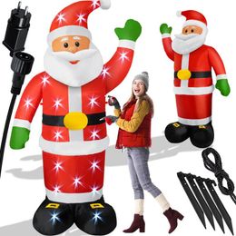 Kesser Aufblasbarer Weihnachtsmann xxl led beleuchtet inkl. Befestigungsmaterial Weihnachtsdekoration Weihnachtsdeko Figur geräuscharmes Gebläse 250cm