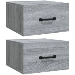 Wand-Nachttische 2 Stk. Grau Sonoma 35x35x20 cm vidaXL