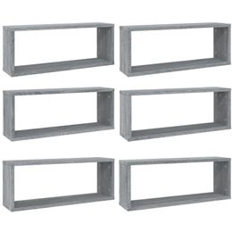 Würfelregale 6 Stk. Grau Sonoma 60x15x23 cm Holzwerkstoff vidaXL