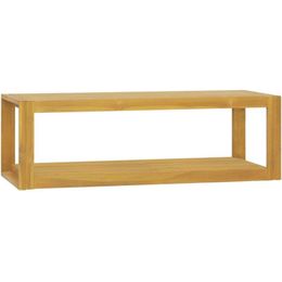 vidaXL - Wand-Badregal 110x45x35 cm Massivholz Teak