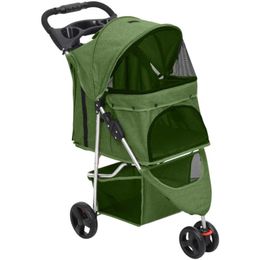 vidaXL - Hundewagen Faltbar Grün 80x46x98 cm Oxford-Gewebe