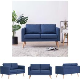 The Living Store 2-Sitzer-Sofa Stoff Blau - Sofas