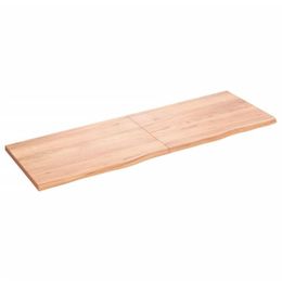 Tischplatte Hellbraun 180x60x(2-4)cm Massivholz Eiche Behandelt vidaXL