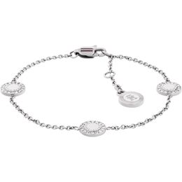 Armkette Tommy Hilfiger "MINI CRYSTALS, 2780904, 2780905, 2780906" Armbänder Gr. Edelstahl, edelstahlfarben-weiß-blau-rot-weiß + weiß Damen mit Glasstein