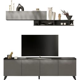 Wohnzimmer-Set Inosign, grau (bleigrau), Kastenmöbel-Sets, TV-Board TV-Sideboard, 3-teilig