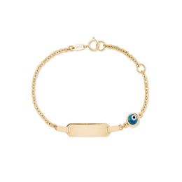 Goldarmband Amor "Evil Eye, 2014331" Armbänder Gr. Gelbgold 375, bunt (gelbgoldfarben-blau-schwarz-weiß + blau) Mädchen mit Glasstein