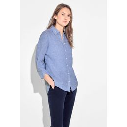 Klassische Bluse Cecil Gr. XL (44), blau (linen chambray blue) Damen Blusen aus Leinen