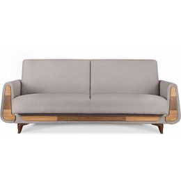 Gustavo Sofa 3-Sitzer mit Schlaffunktion, grau - Konsimo