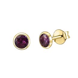 Paar Ohrstecker Vivance "585/- Gelbgold Amethyst" Ohrringe Gr. ONE-SIZE, Gold, gelb (gelb + lila) Damen