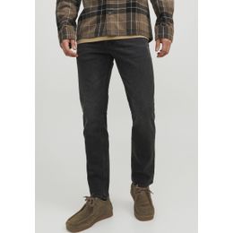 Jack & Jones Comfort-fit-Jeans JACK & JONES "JJIMIKE JJORIGINAL CJ SN" Gr. 30, Länge 34, schwarz (schwarz denim), Herren, Denim/Jeans, Obermaterial: 99% Baumwolle, 1% Elasthan, Abriebeffekte, Jeans