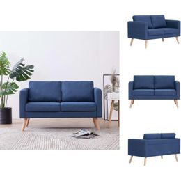 vidaXL Sofas - Living 2-Sitzer-Sofa Stoff Blau