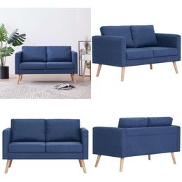 vidaXL 2-Sitzer-Sofa Stoff Blau - Sofa - Sofas - Home & Living - Blau