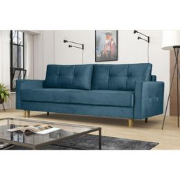 Kaiser Modernes Sofa Floro - 3-Sitzer mit Schlaffunktion Blau