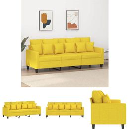 3-Sitzer-Sofa Hellgelb 180 cm Stoff - Sofas - Gelb - The Living Store