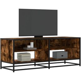 TV-Schrank Räuchereiche 120,5x40x46 cm Holzwerkstoff und Metall