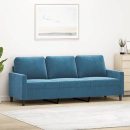 3-Sitzer-Sofa Blau 180 cm Samt