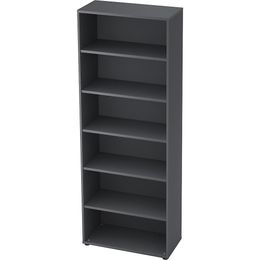 eurokraft pro Büroregal, 5 Fachböden, HxBxT 2156 x 800 x 400 mm, graphit
