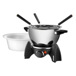 Unold Elektro Fondue-Set 48615 500 w Edelstahl Keramik inkl. Fonduetopf und Zubehör 6 Personen - Unold