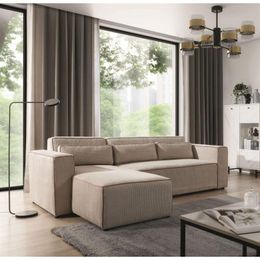 Ecksofa Schlafsofa waldo Stoff Poso Beige Ottomane Links