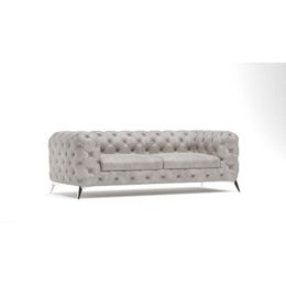 Kare 3-Sitzer Chesterfield Sofa, Grau