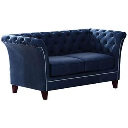 S-style Möbel - Larui 2-Sitzer Chesterfield Sofa, Marineblau