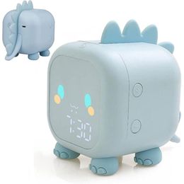 Wecker Kinder Mädchen Jungen led Digital Wecker Lampe, Dinosaurier Digital Wecker 2 Alarme Einstellbare Lautstärke Timer Nachtlicht Schlummerwecker