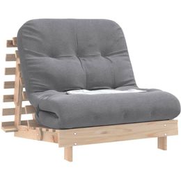 vidaXL - Futon Schlafsofa mit Matratze 90x206x11 cm Massivholz Kiefer