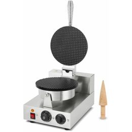 Vertes - Waffeleisen, Hörncheneisen für Eiswaffeln, 24 Stück pro Std., Kegel inkl., regelbar 0°-300°C, Timer, teflonbeschichtet, Gusseisen