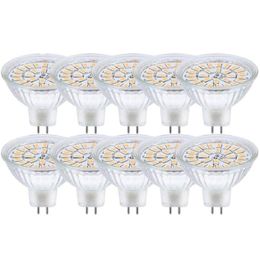 GU5.3 LED-Leuchtmittel, MR16 led 12 v, 3 w, entspricht 30 w Halogenlampe, Warmweiß 3000 k, nicht dimmbare LED-Spot-Leuchtmittel, 10 Stück