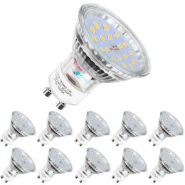 Set mit 10 LED-Lampen, GU10-5W, entspricht 60 W, Kaltweiß 6000 K, 120° breite Strahlen, Spot-LED-Lampen NPTERBL